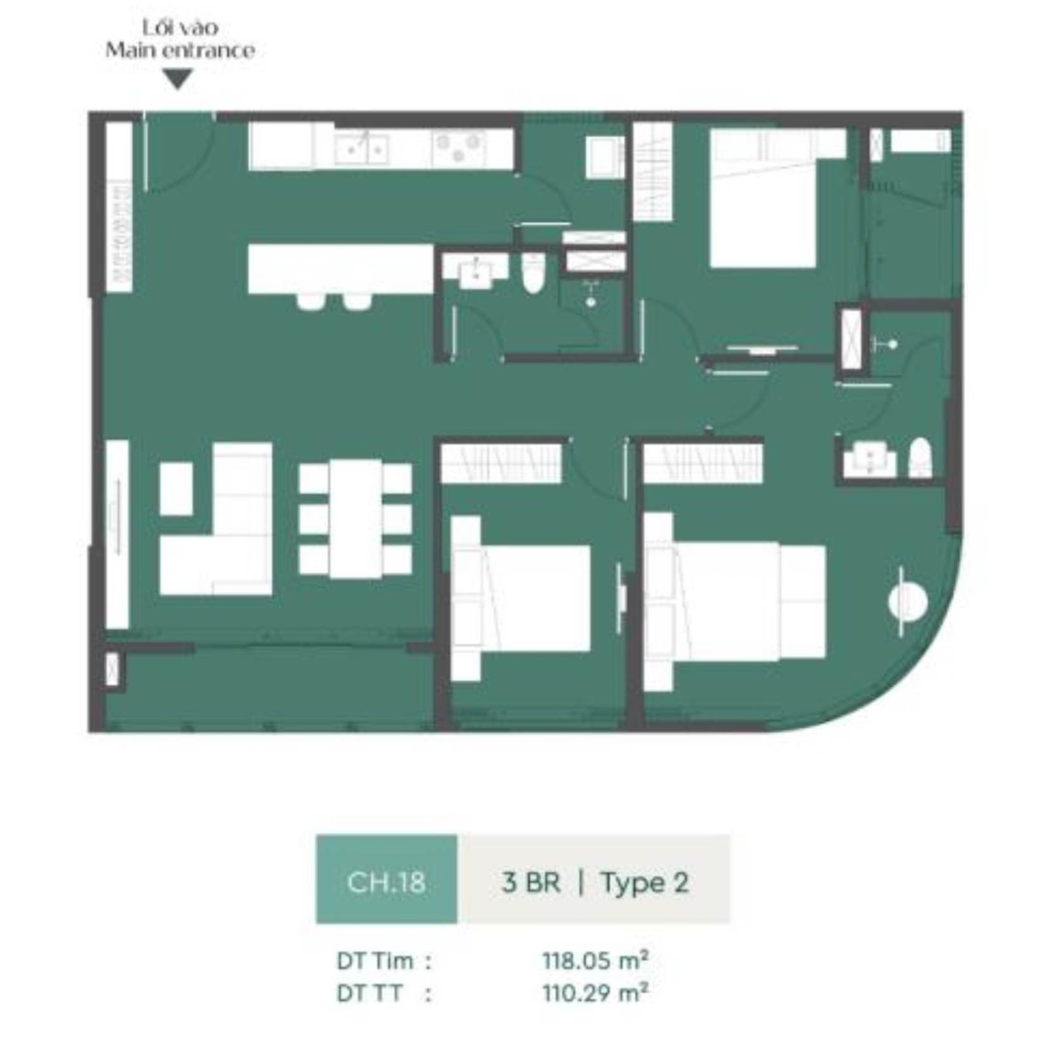 Căn hộ 3 ngủ Lumière SpringBay - Trực tiếp Masterise Homes
